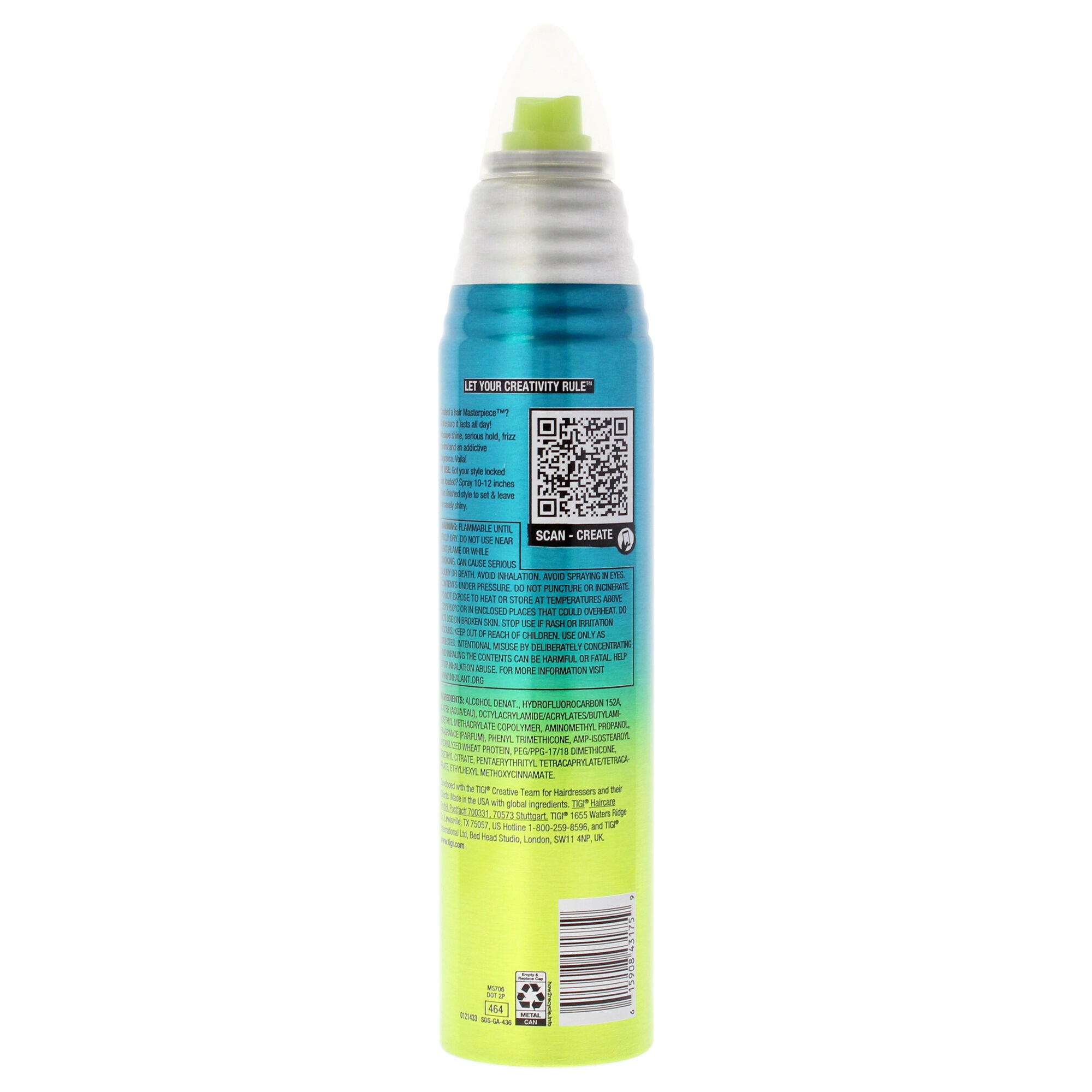 Bed Head Remix Master Piece Extra Strong Hold Hairspray by TIGI for ...