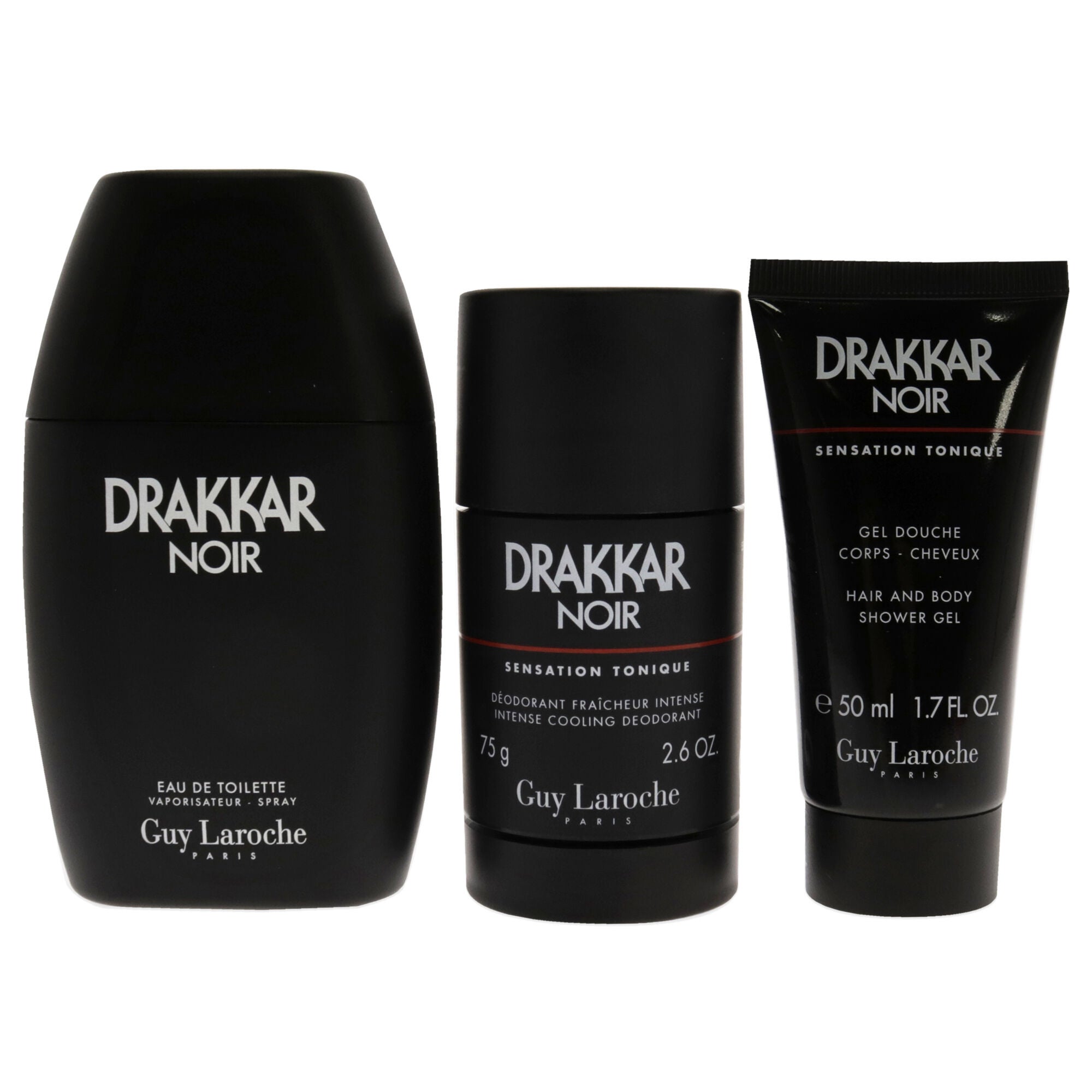 Drakkar Noir by Guy Laroche for Men - 3 Pc Gift Set 3.4oz EDT Spray, 2 ...